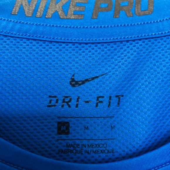 Nike | Shirts | Nike Pro Royal Blue Athletic Dryfit Shirt | Poshmark